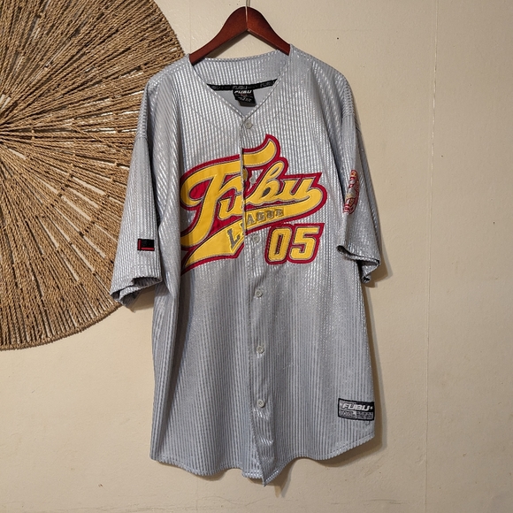 FUBU | Shirts | Vintage Fubu League Baseball Jersey Stitched Logo Button Up Hip Hop Mens Xl ...